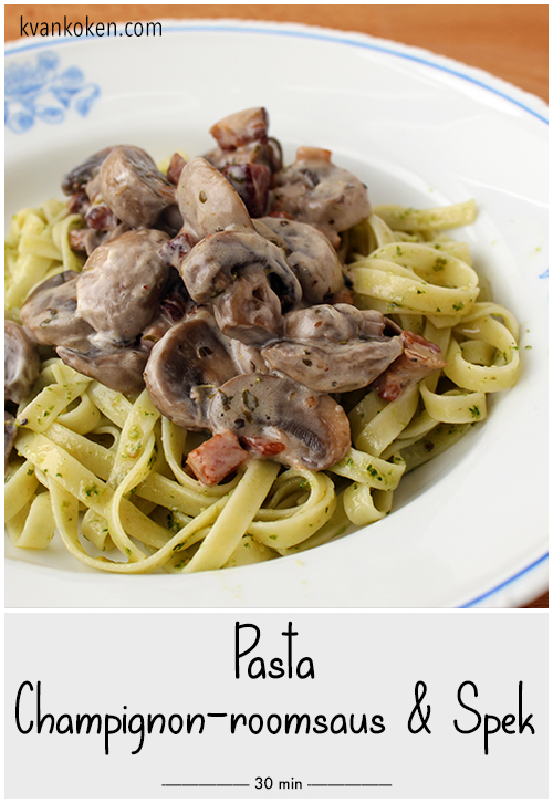 Pasta champignons roomsaus – De K van Koken